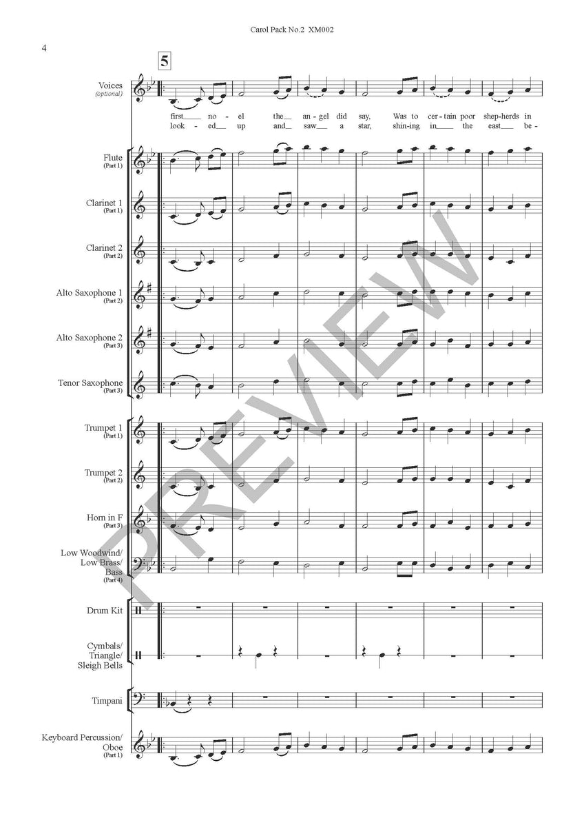 Carol Pack No.2 Christmas sheet music for Concert Band – Thorp Music