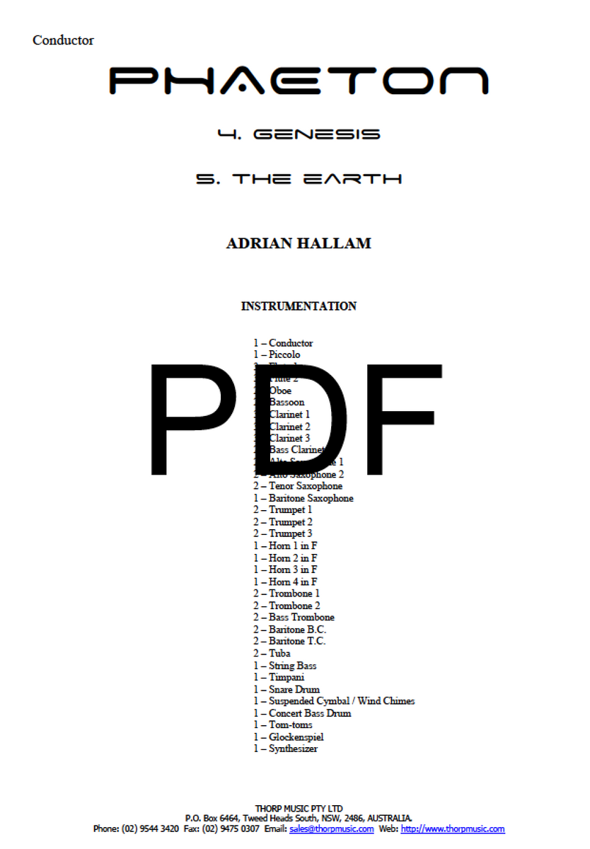 Phaeton - PDF – Thorp Music