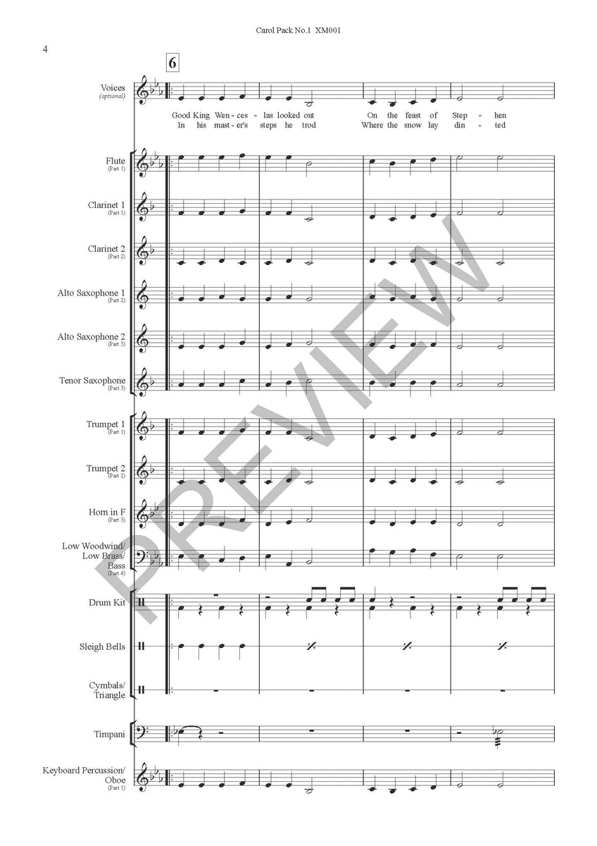 Carol Pack No.1 - Christmas sheet music for Concert Band – Thorp Music
