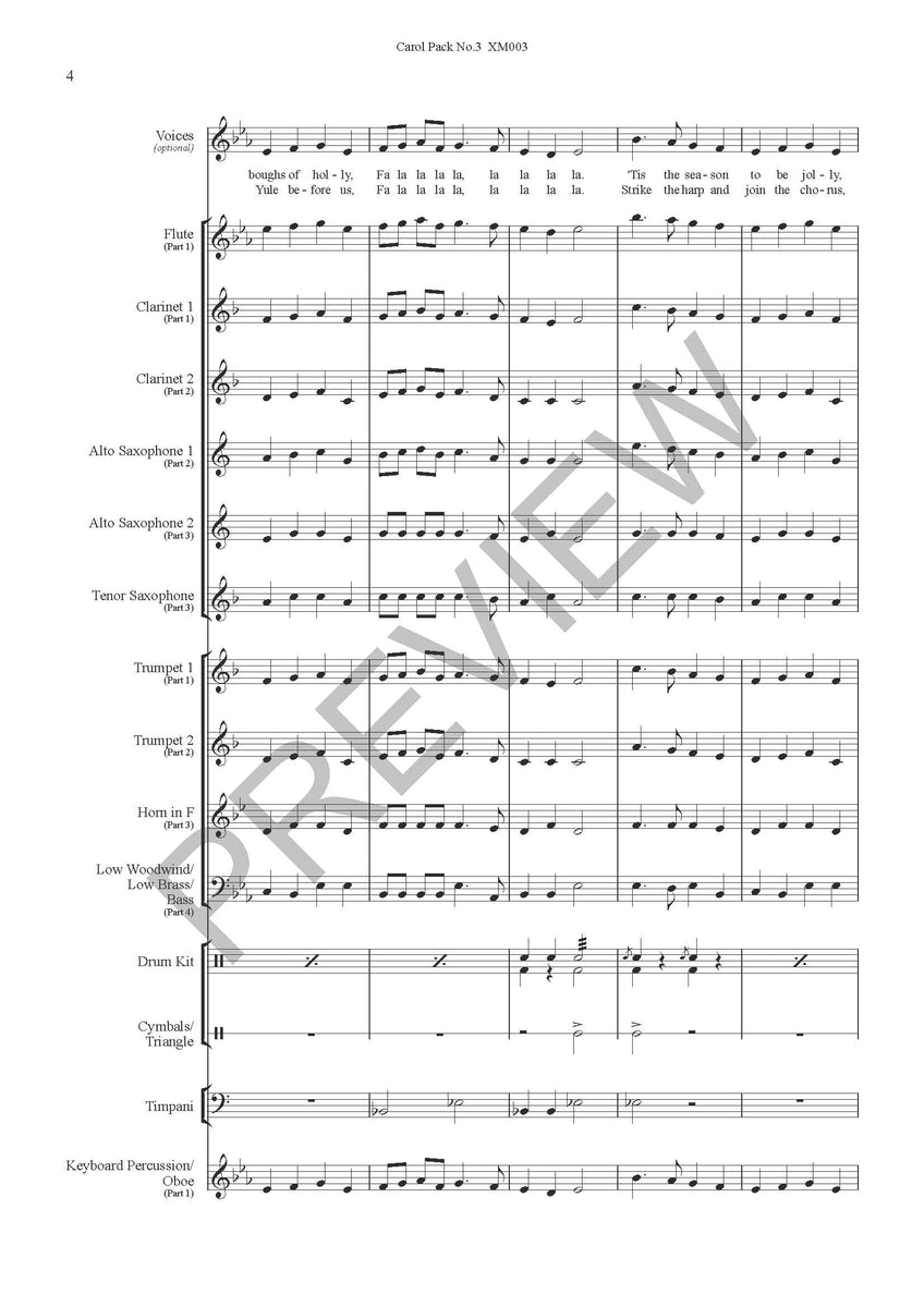 Carol Pack No.3 Christmas print music for Concert Band – Thorp Music