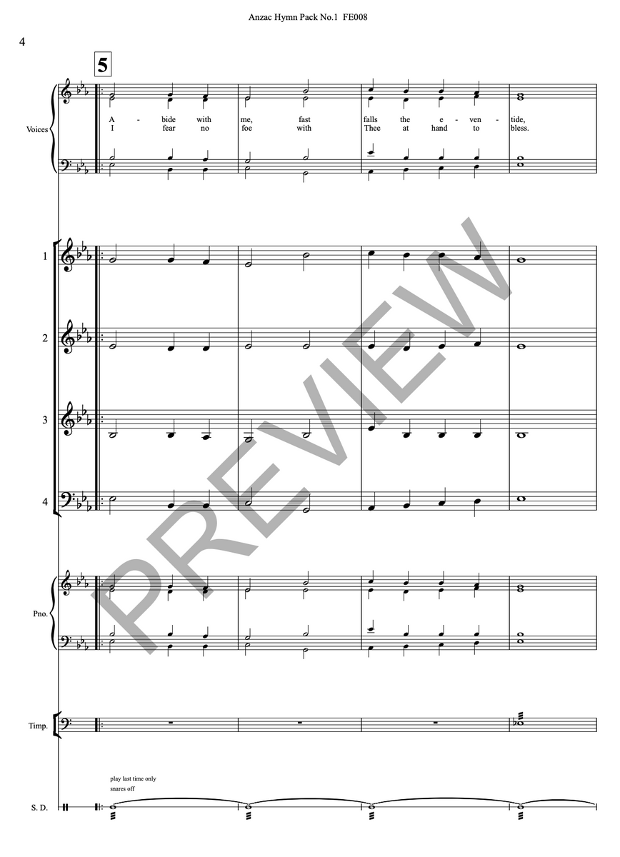 Anzac Hymn Pack No.1 – Thorp Music