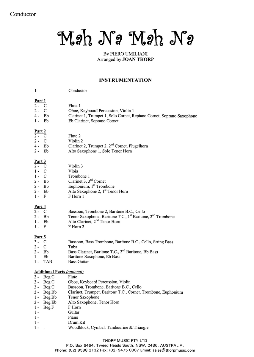 Mah Na Mah Na – Thorp Music