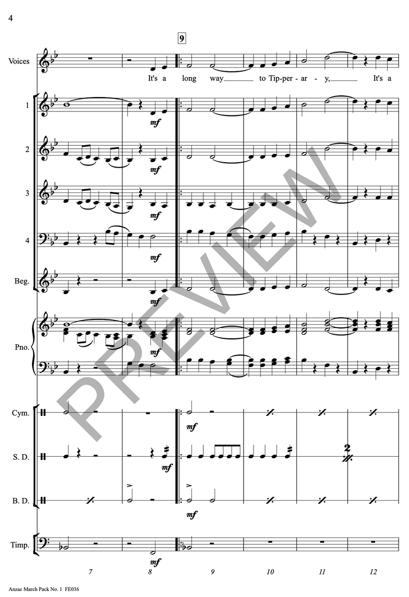 Anzac March Pack No.1 – Thorp Music