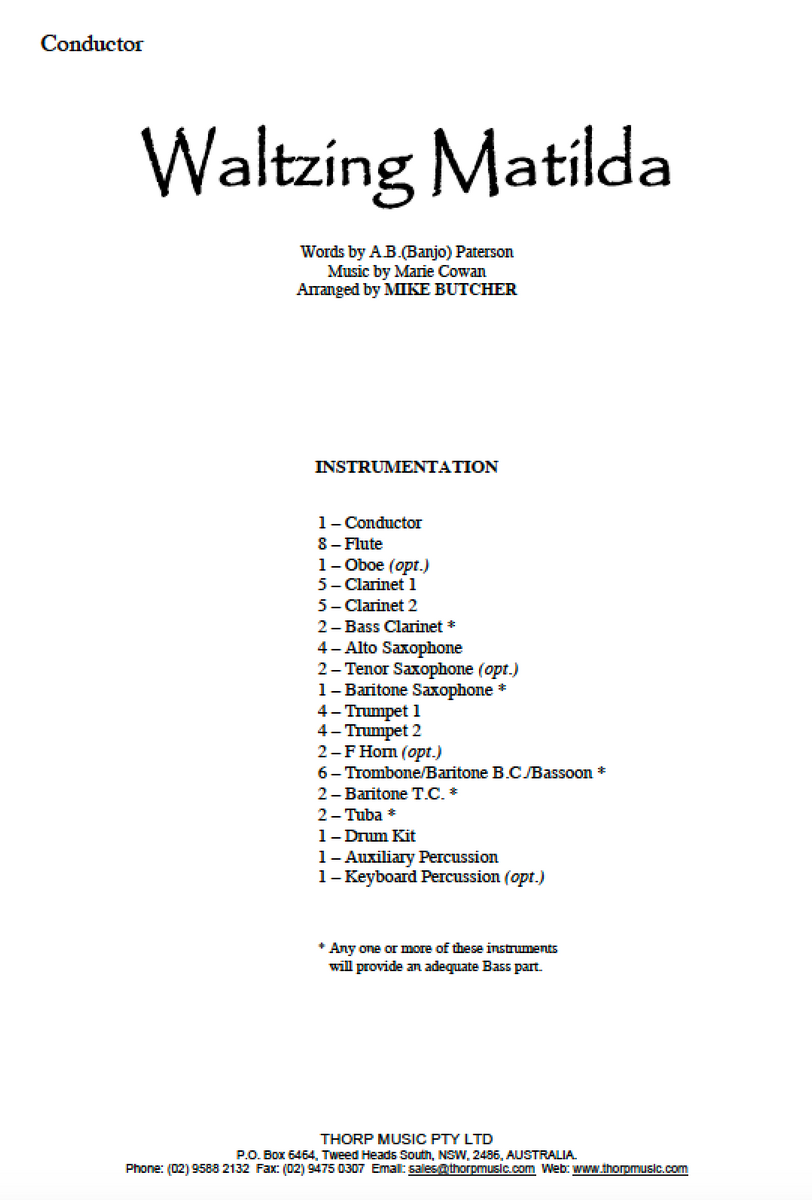 Waltzing Matilda – Thorp Music