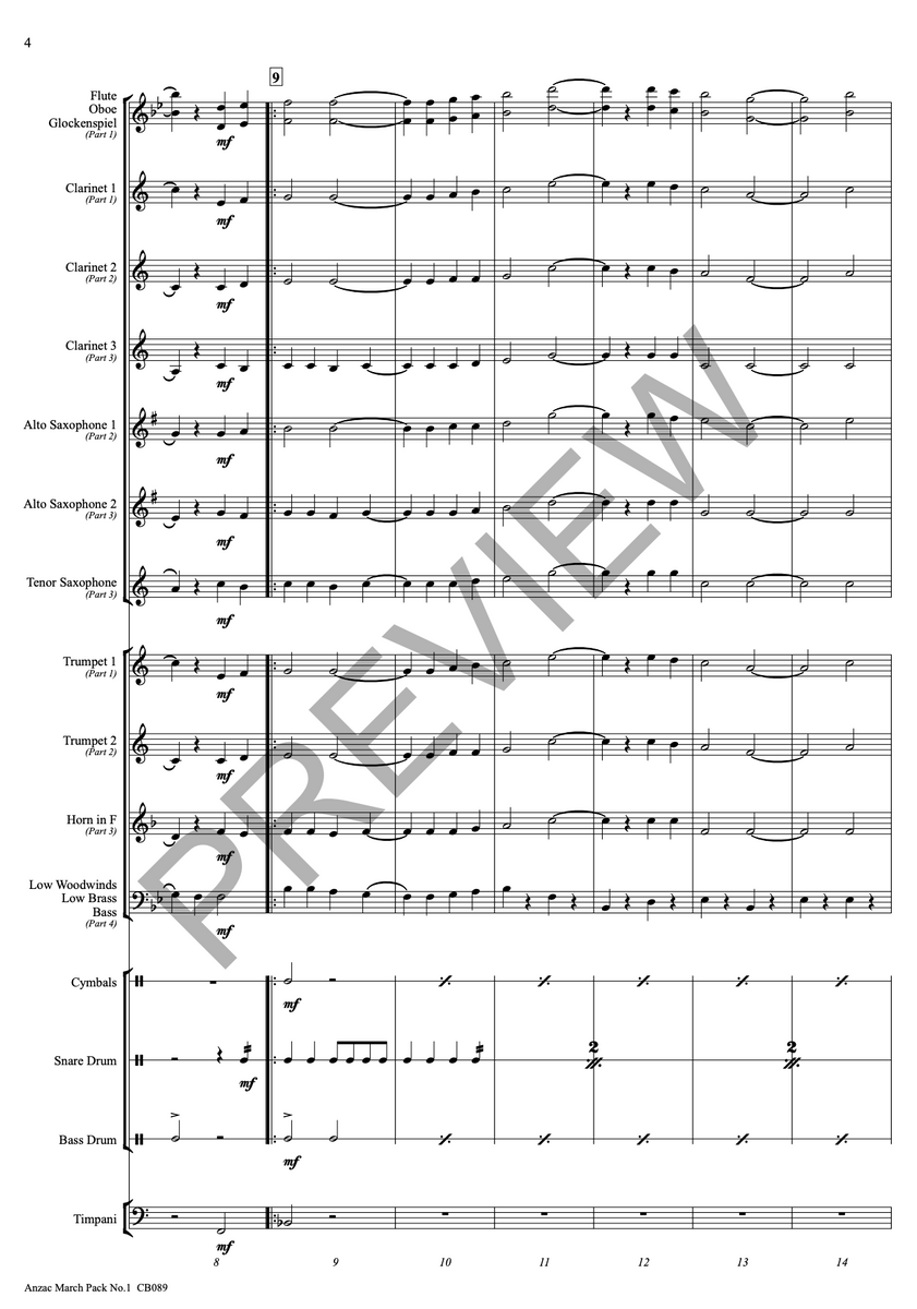 Anzac March Pack No.1 – Thorp Music