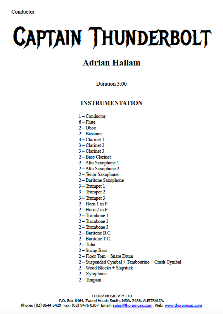 Captain Thunderbolt – Thorp Music